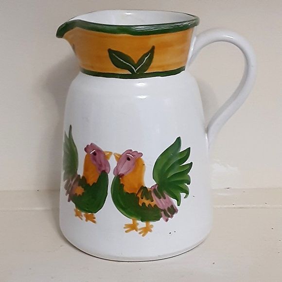 Lunes | Dining | Handpaintedterracotta Earthenwarepottery Pitcher ...